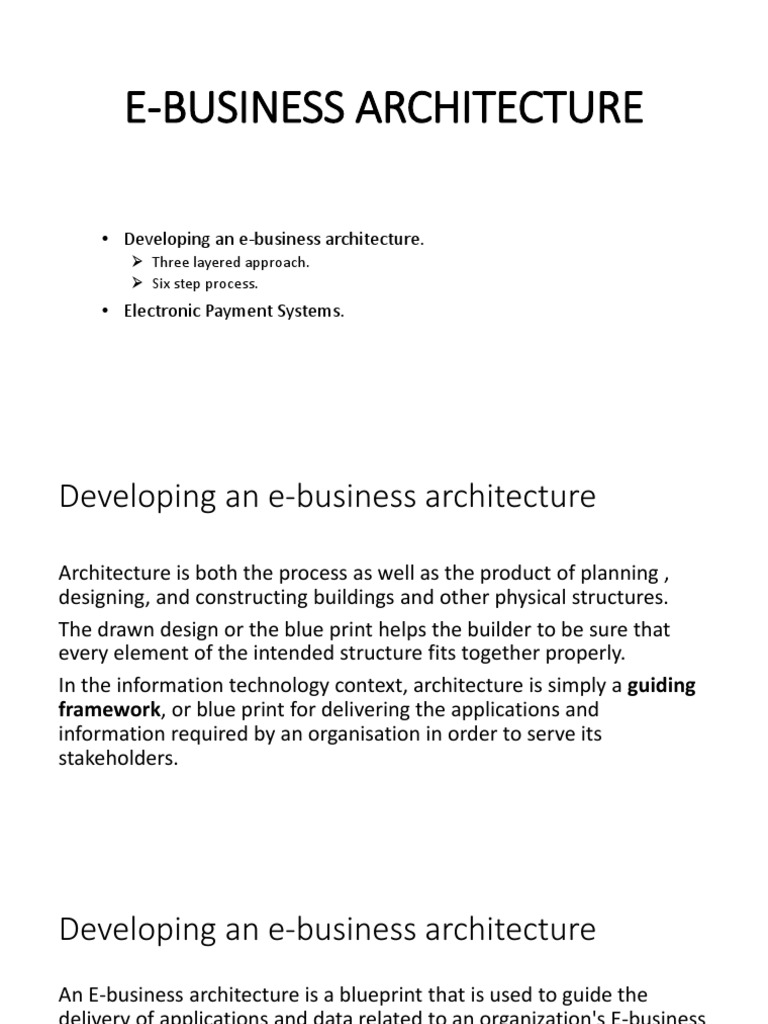 Developing an E-Business Architecture Blueprint | PDF | Payments ...
