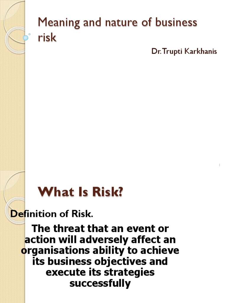 Session 6 Meaning and Nature of Risk | PDF | Risk | Risk Management