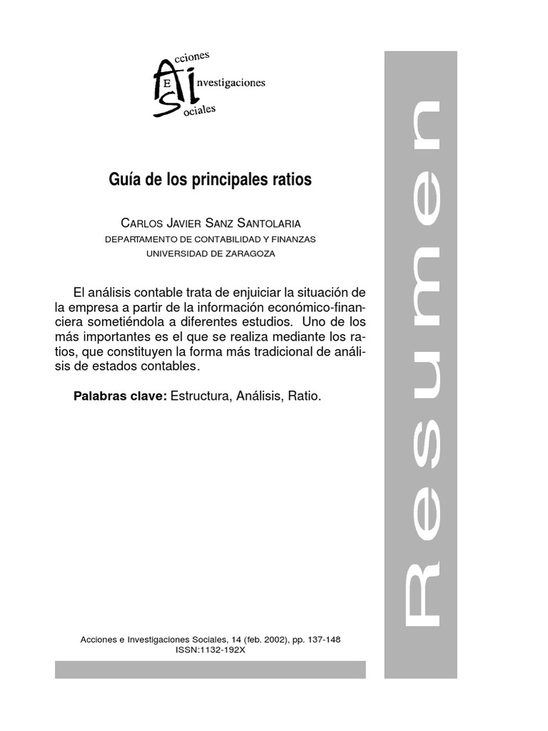 Ejemplos de Ratios Contables | PDF | Contabilidad | Liquidez de mercado