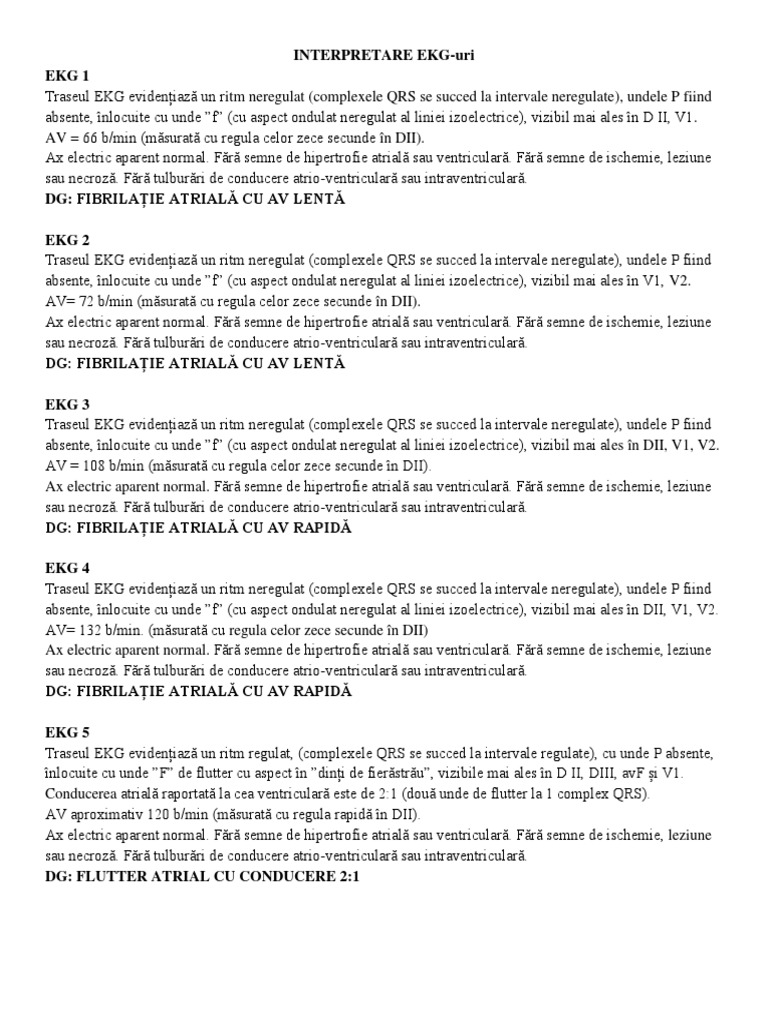 Interpretare Ekg | PDF