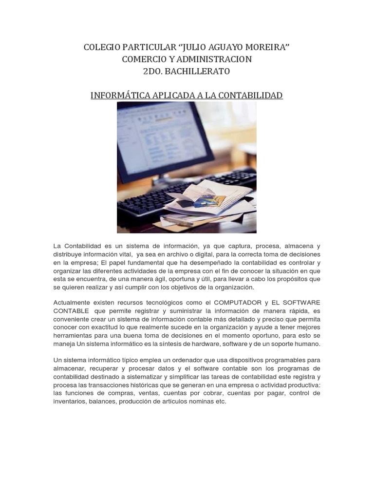 Informatica Contable | PDF | Contabilidad | Información