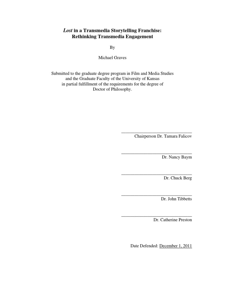 Lost in A Transmedia Storytelling Franchise | PDF | Mass Media ...