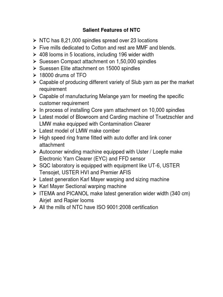 Specific Features | PDF