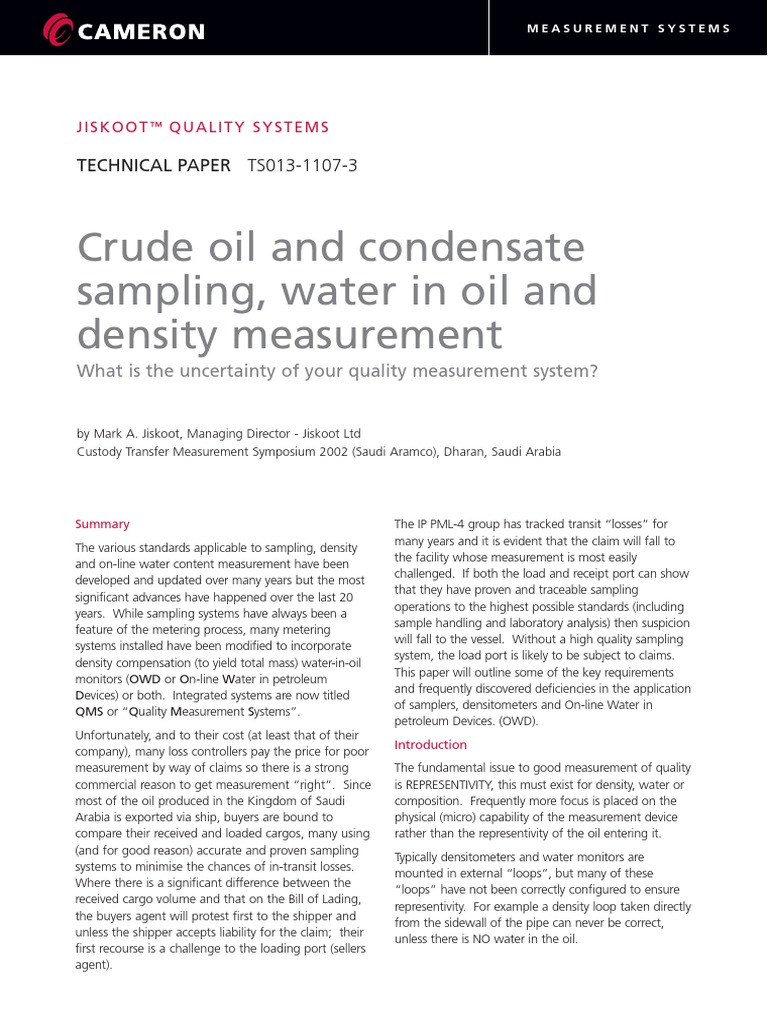 Crude Oil and Condensate | PDF | Uncertainty | Density