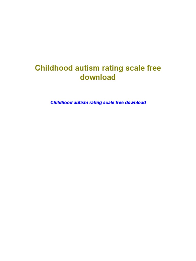 Childhood Autism Rating Scale Download | PDF | Computing | Software
