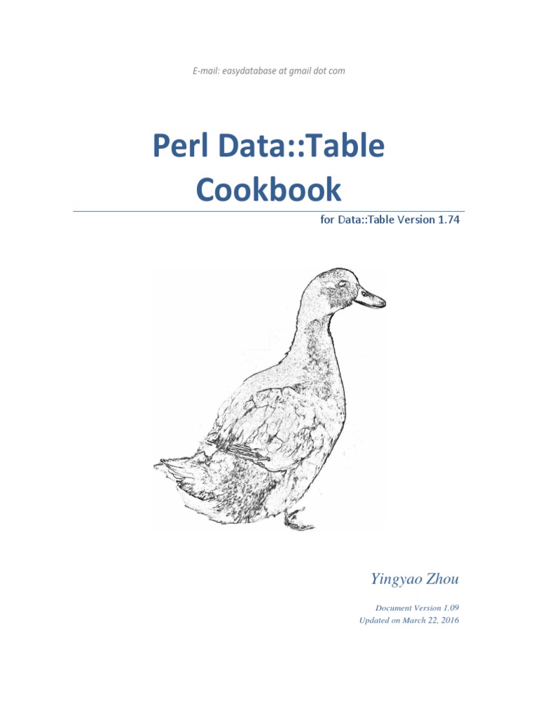 Perl Data Table Cookbook Pdf Comma Separated Values Database Index
