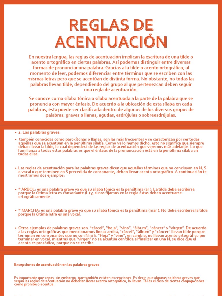 Reglas de Acentuación | PDF | Palabra | Sílaba