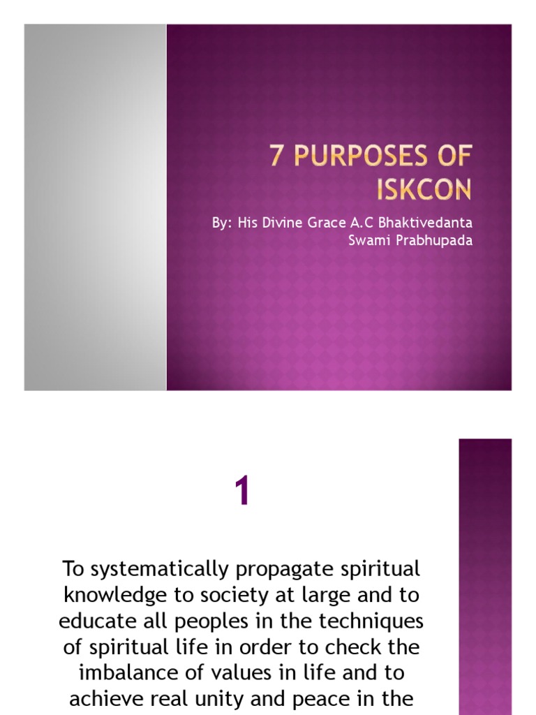 7 Purposes of ISKCON