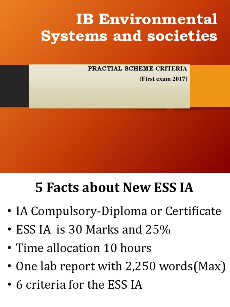 ESS IA Criteria Overview for 2017 | PDF | Data | Experiment