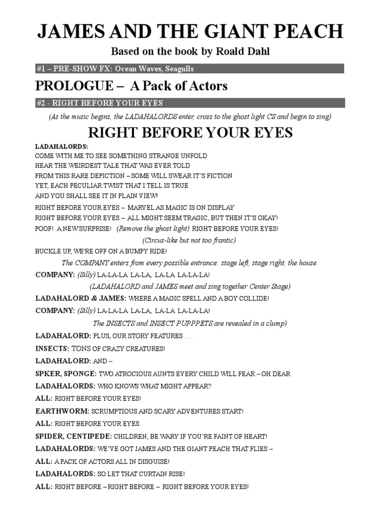 James Peach Script - FINAL | PDF | Nature | Leisure