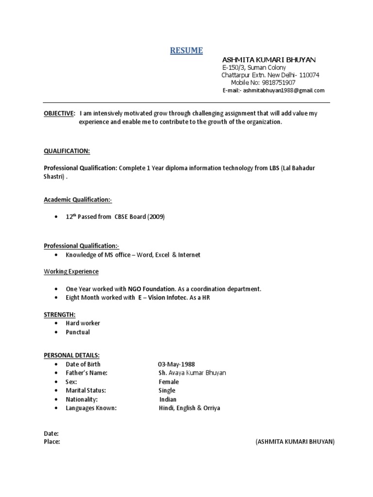 Ashmita's Professional Resume | PDF