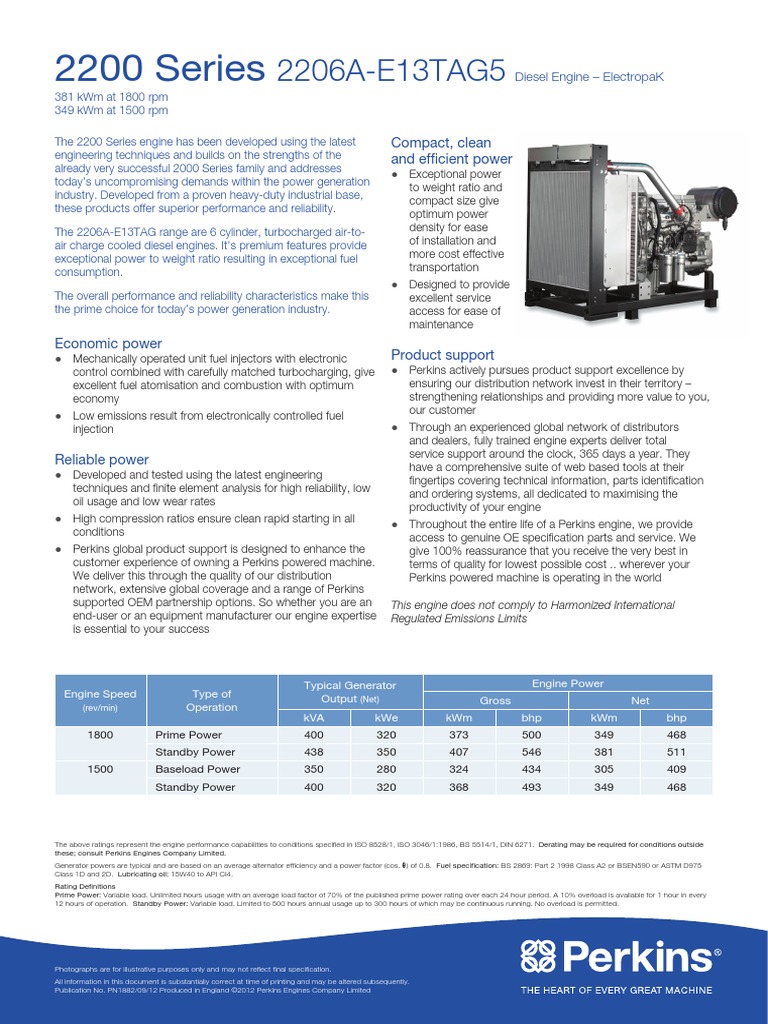 PERKINS 2206a-E13tag5 Electropak Pn1882 | PDF | Diesel Engine | Engines