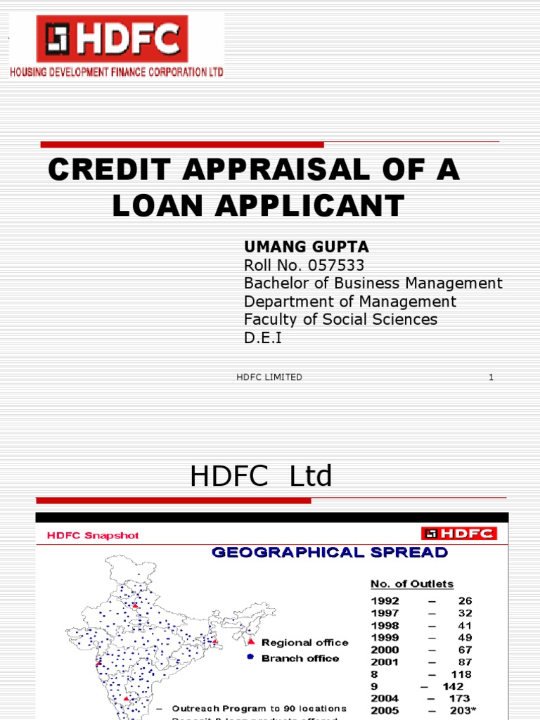 HDFC Loan Applicant Credit Appraisal | PDF | Loans | Income Statement