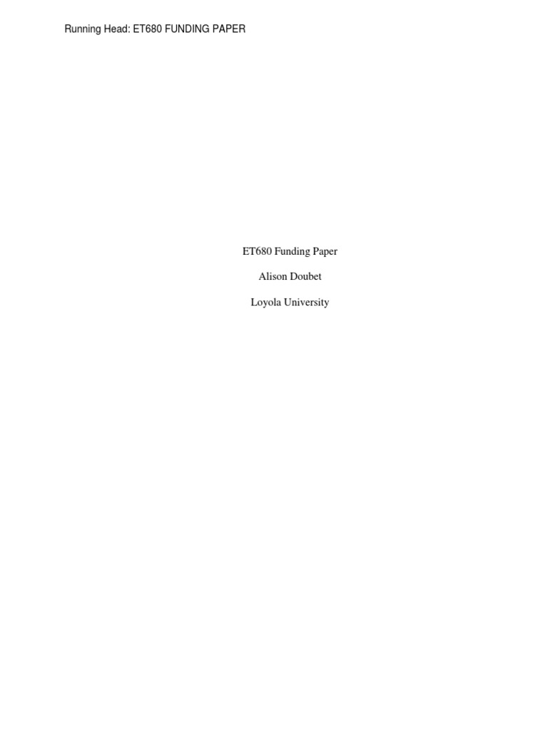 Doubet Funding Paper 1 | PDF | Teachers | Project Based Learning