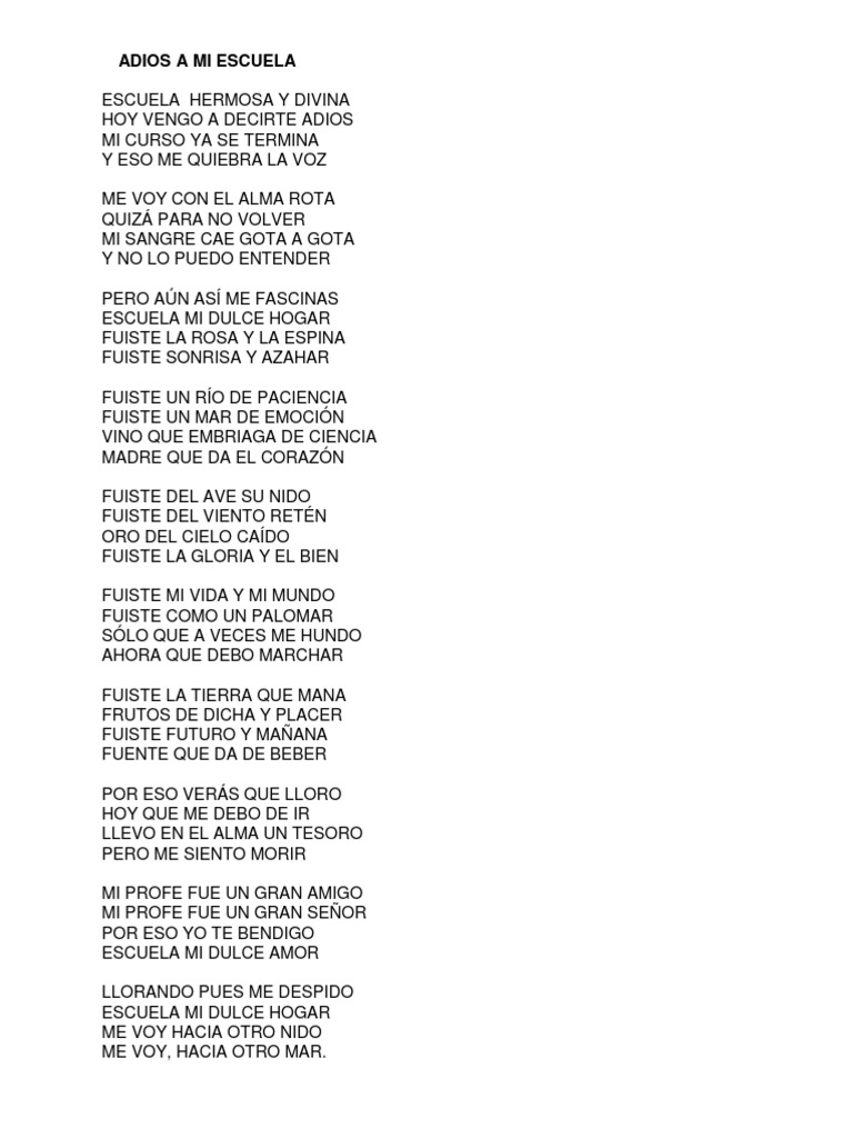 Despedida Emocional a la Escuela | PDF | Felicidad | Naturaleza
