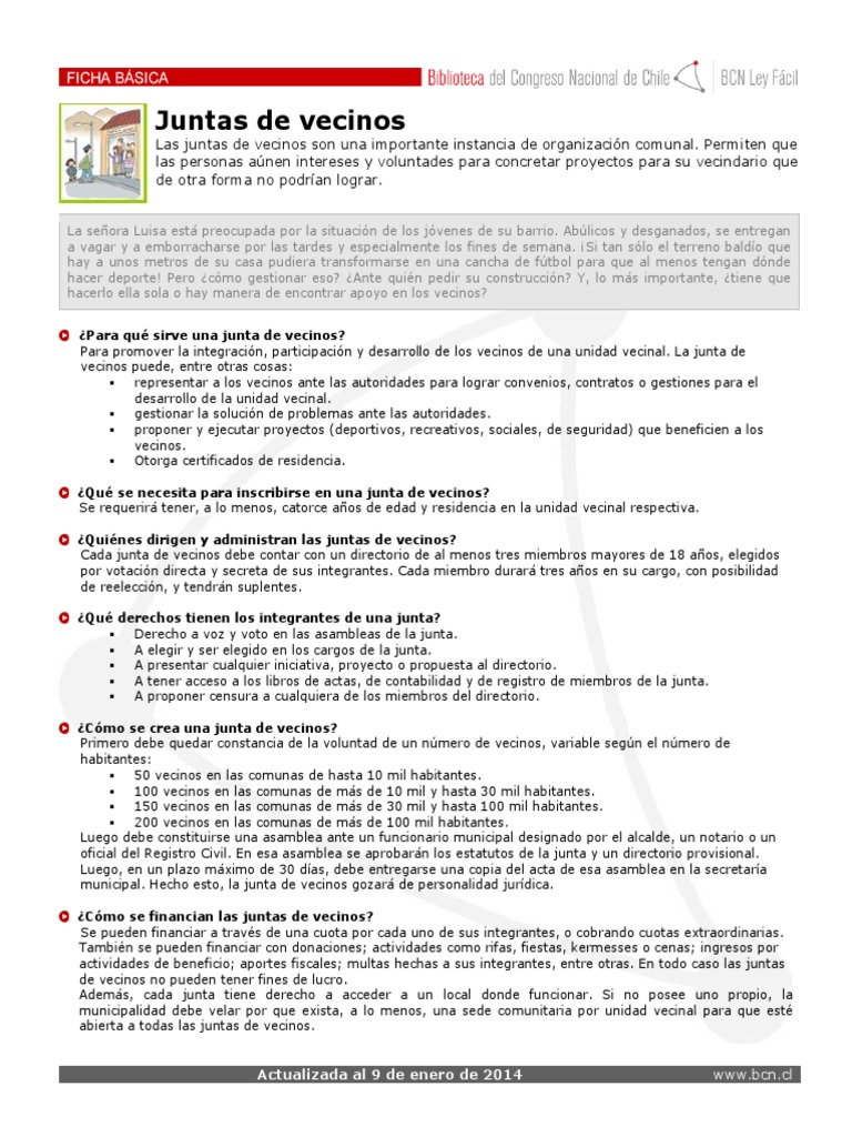 Ficha - Juntas de Vecinos | PDF | Gobierno