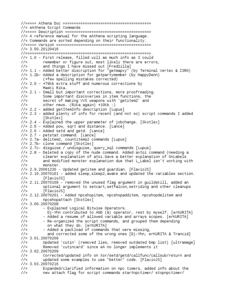 Eathena Script | PDF | Computer Programming | Software Engineering