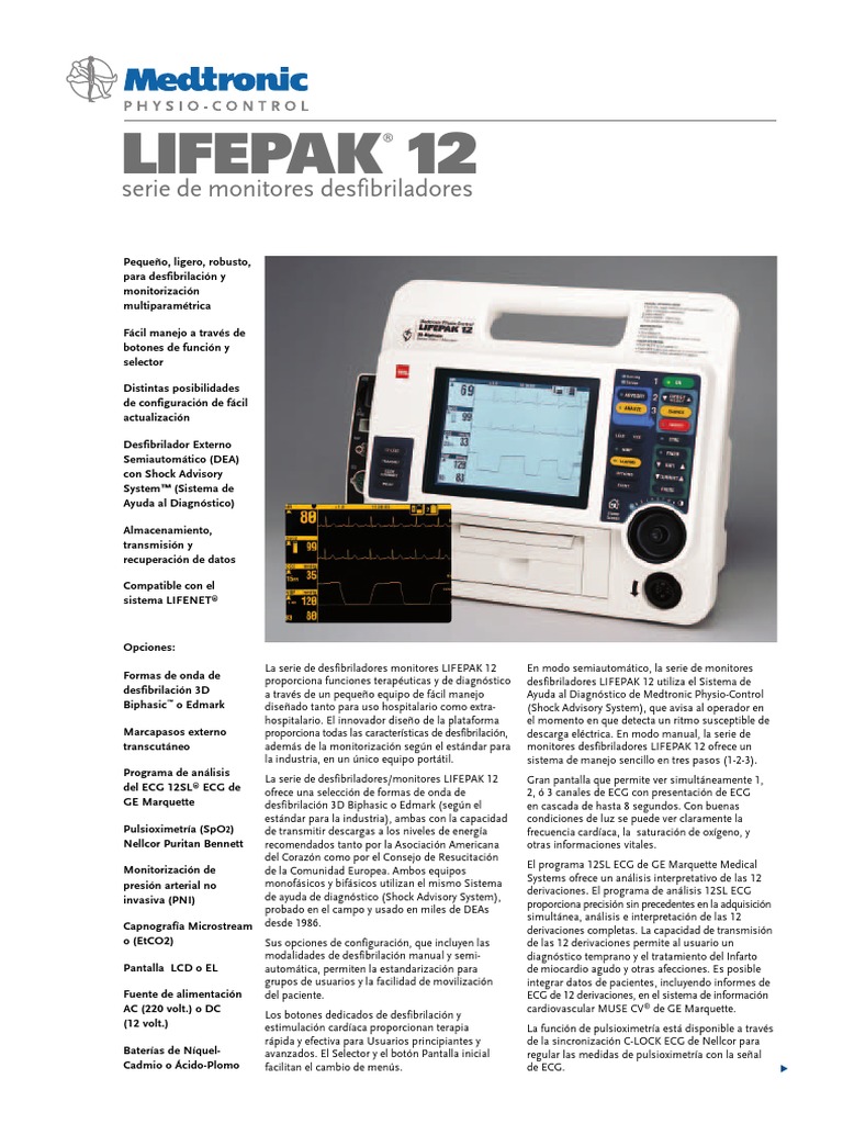Lifepak 12 Brochure | PDF | Electrocardiography | Battery (Electricity)