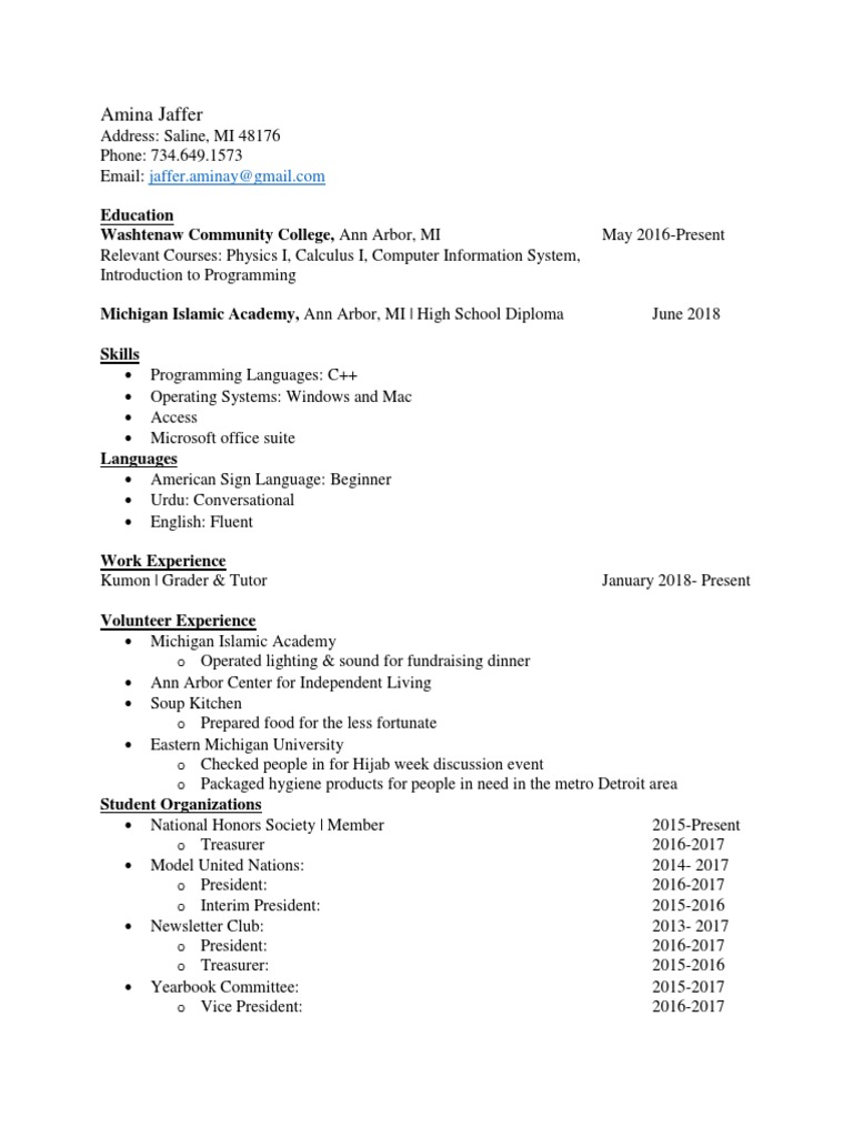 Amina Jaffer: Skills & Experience | PDF