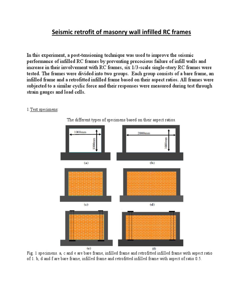 Seismic Retrofit of Masonry Wall Infilled RC Frames | PDF | Strength Of ...