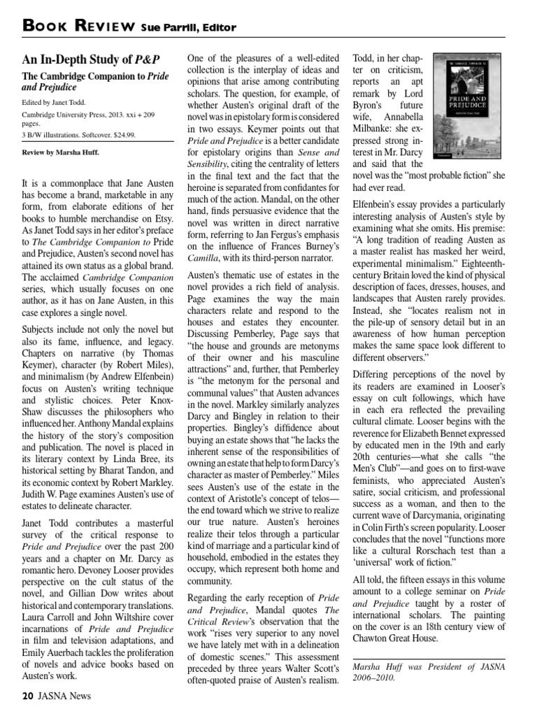 Pride and Prejudice Book Review - The Cambridge Companion | PDF | Jane ...