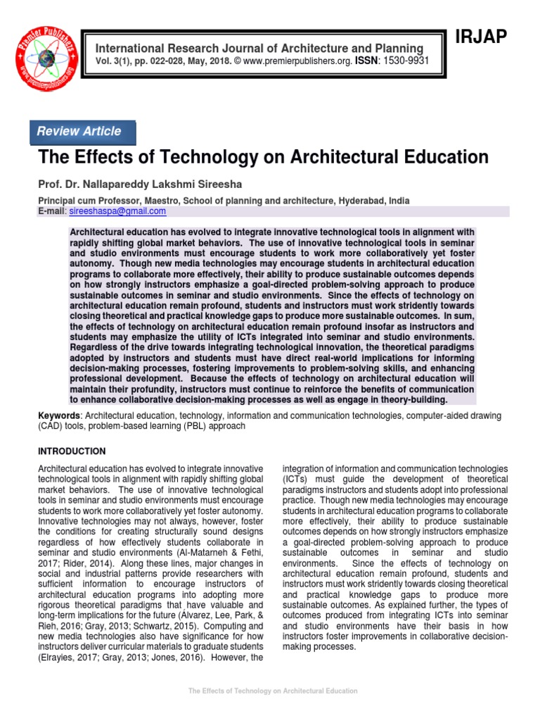 The Effects of Technology On Architectural Education | PDF | Design ...