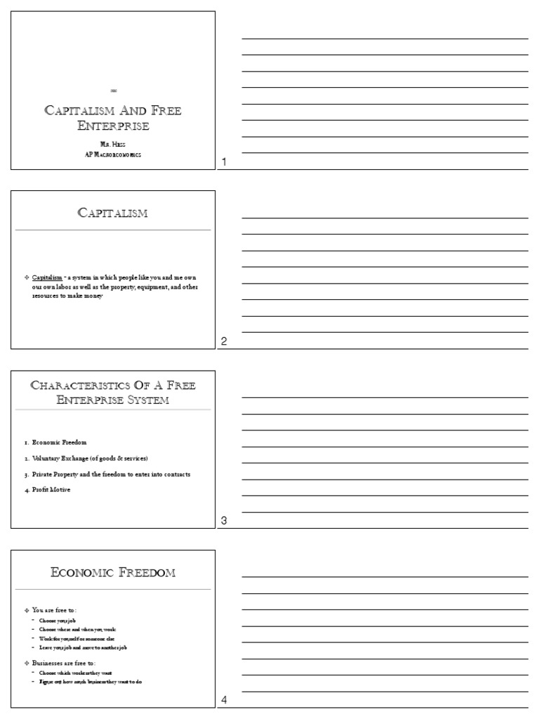 Key Features of Capitalism & Free Enterprise | PDF | Capitalism | Property