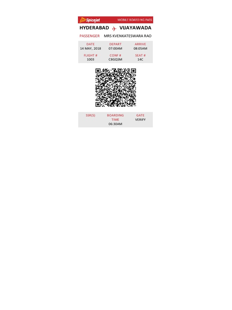 SpiceJet - MobileBoardingPass - PNR C8GQSM | PDF