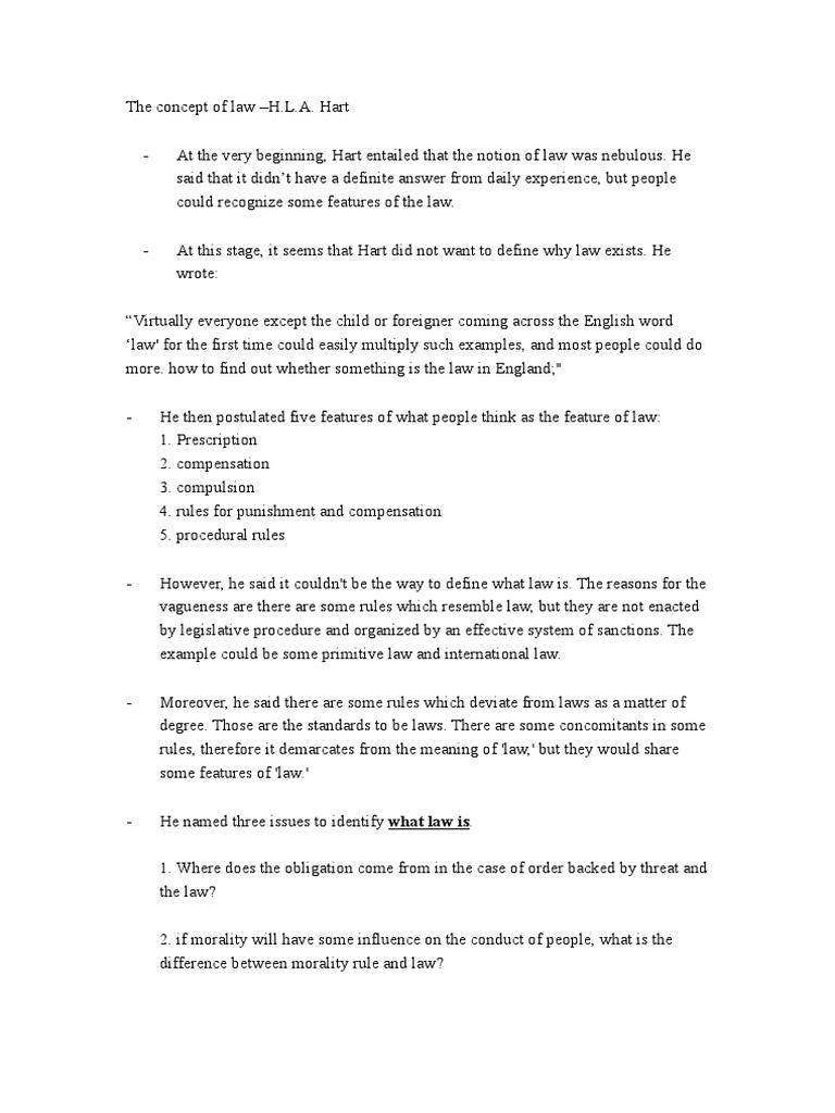 The Concept of Law - H.L.a. Hart - Edited | PDF | United States ...