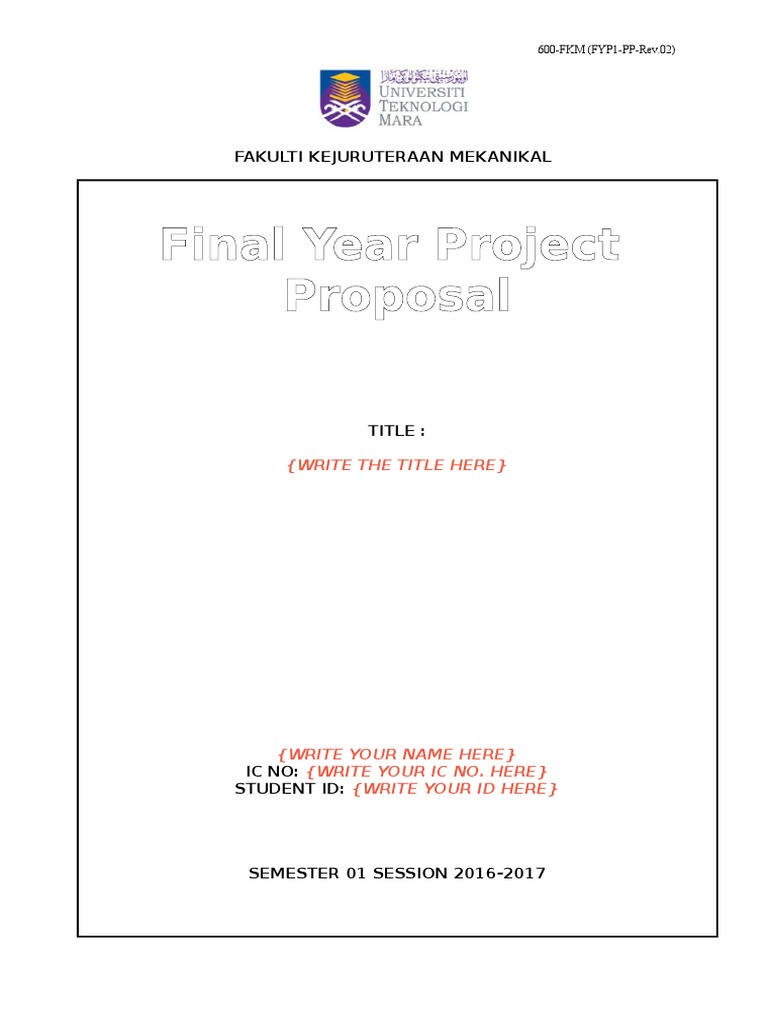 600 FKM (Fyp1 PP Rev.2) Fyp Proposal | PDF