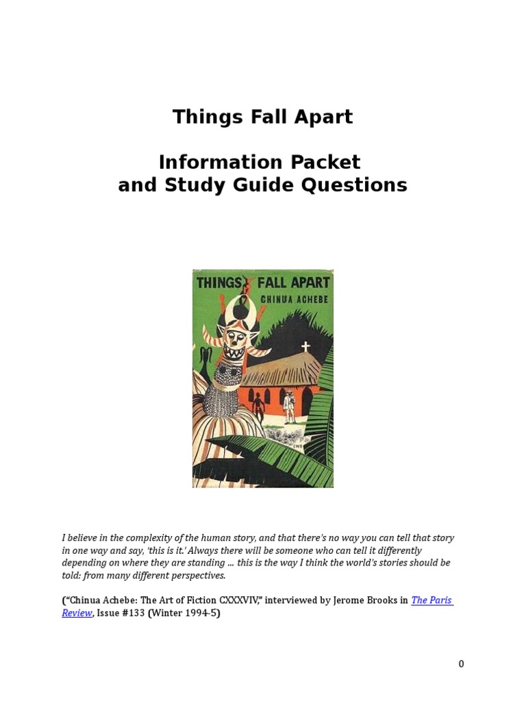 Things Fall Apart Information Packet and Study Guide Questions | PDF
