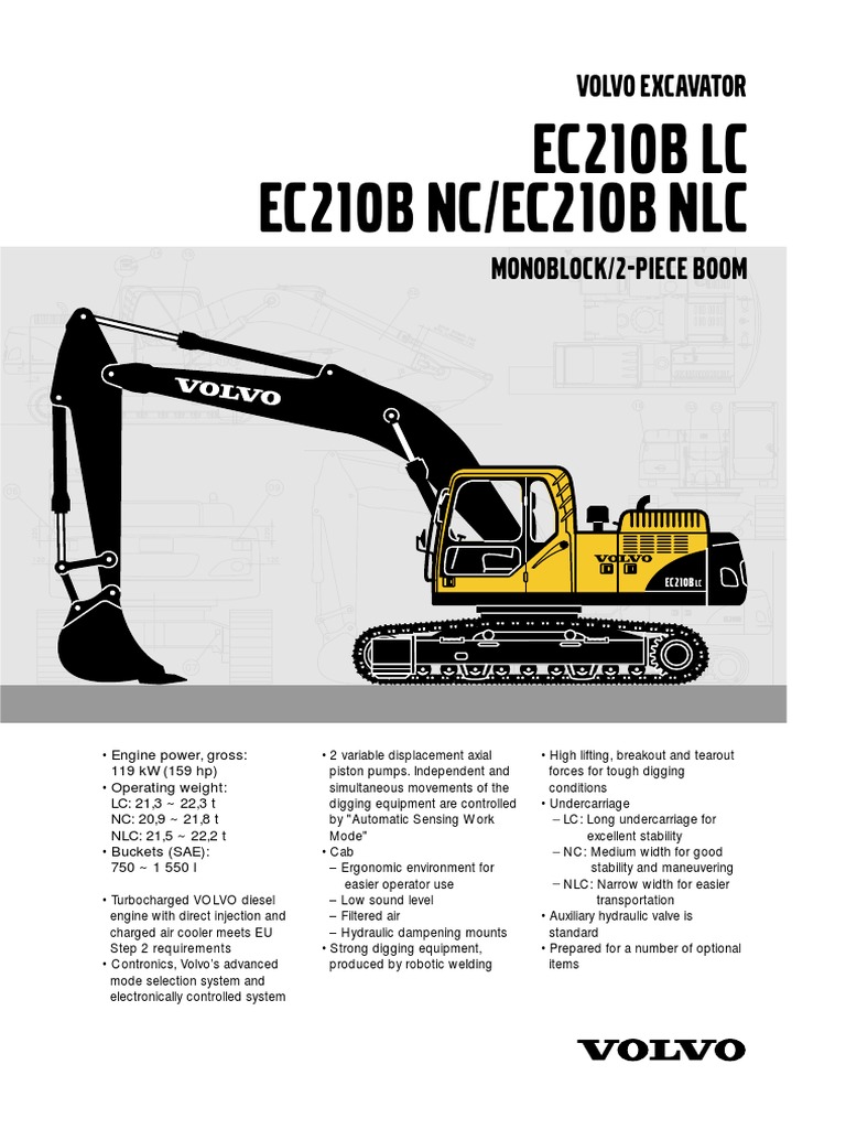EC210B LC EC210B NC/EC210B NLC: Volvo Excavator | PDF | Pump | Engines
