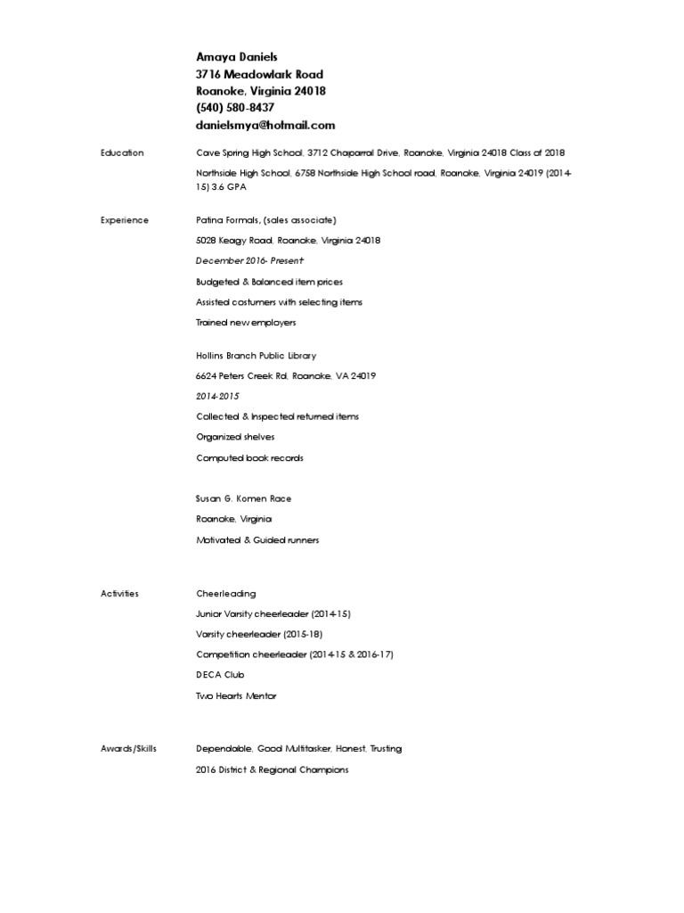 Resume Final Draft | PDF