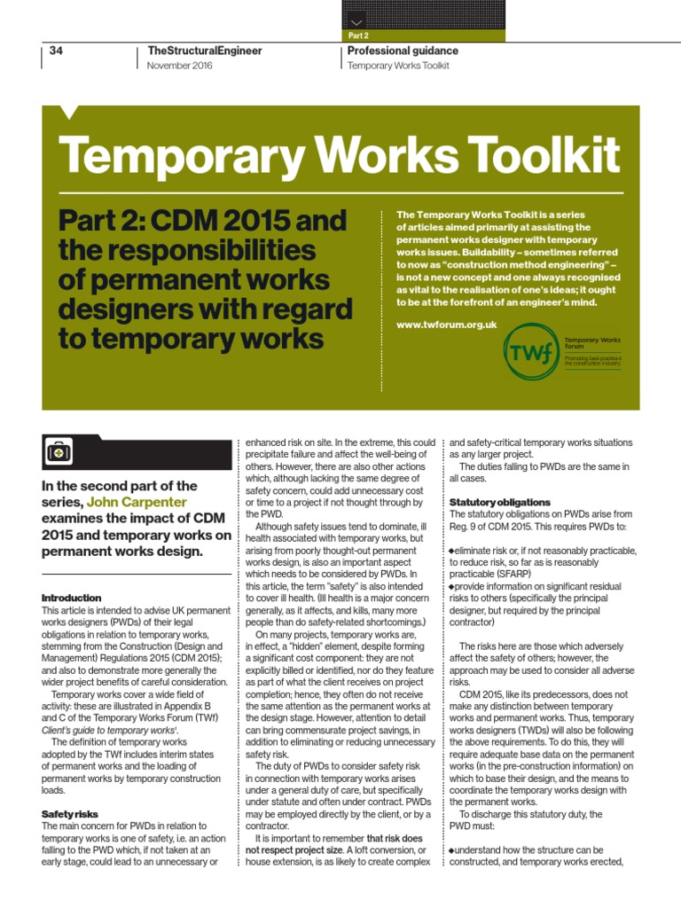 Temp Works 2 | PDF | Temporary Work | Risk