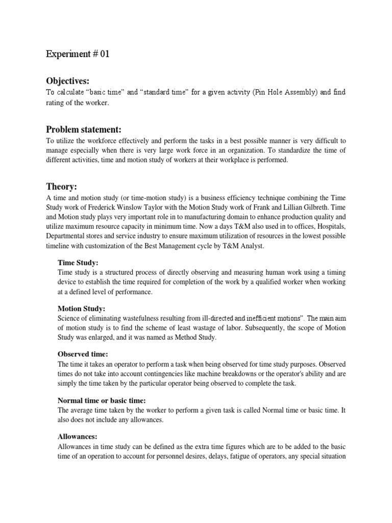 Experiment # 01: Objectives | PDF | Time | Business