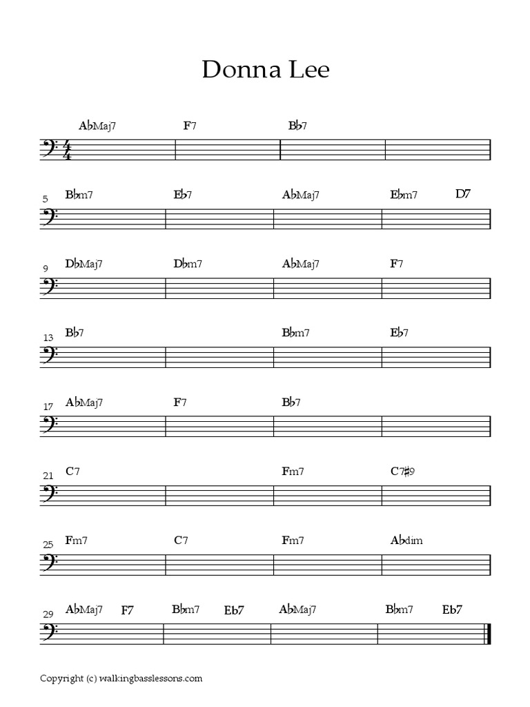Donna Lee - Chord Chart | PDF