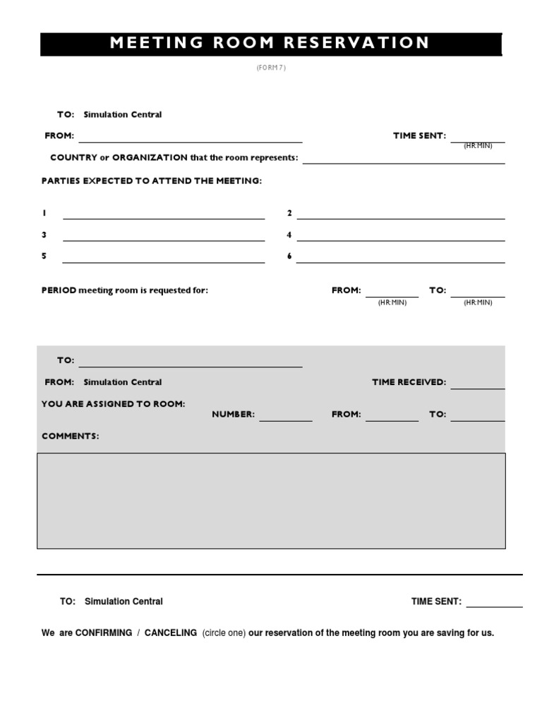 Meeting Room Reservation Form | PDF