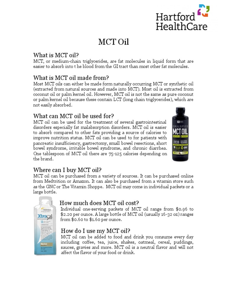 MCT Oil - HH Outpatient Handout | PDF