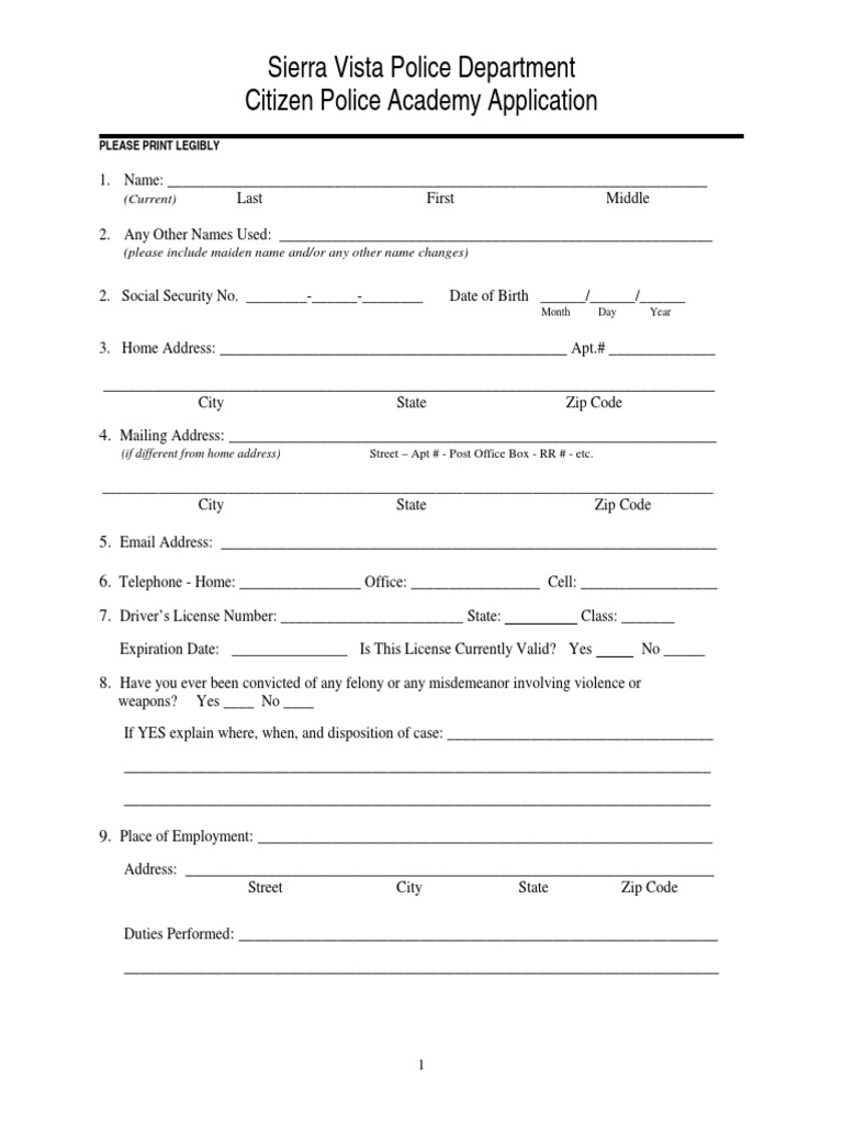 Application Form | PDF | Criminal Justice | Crime & Violence