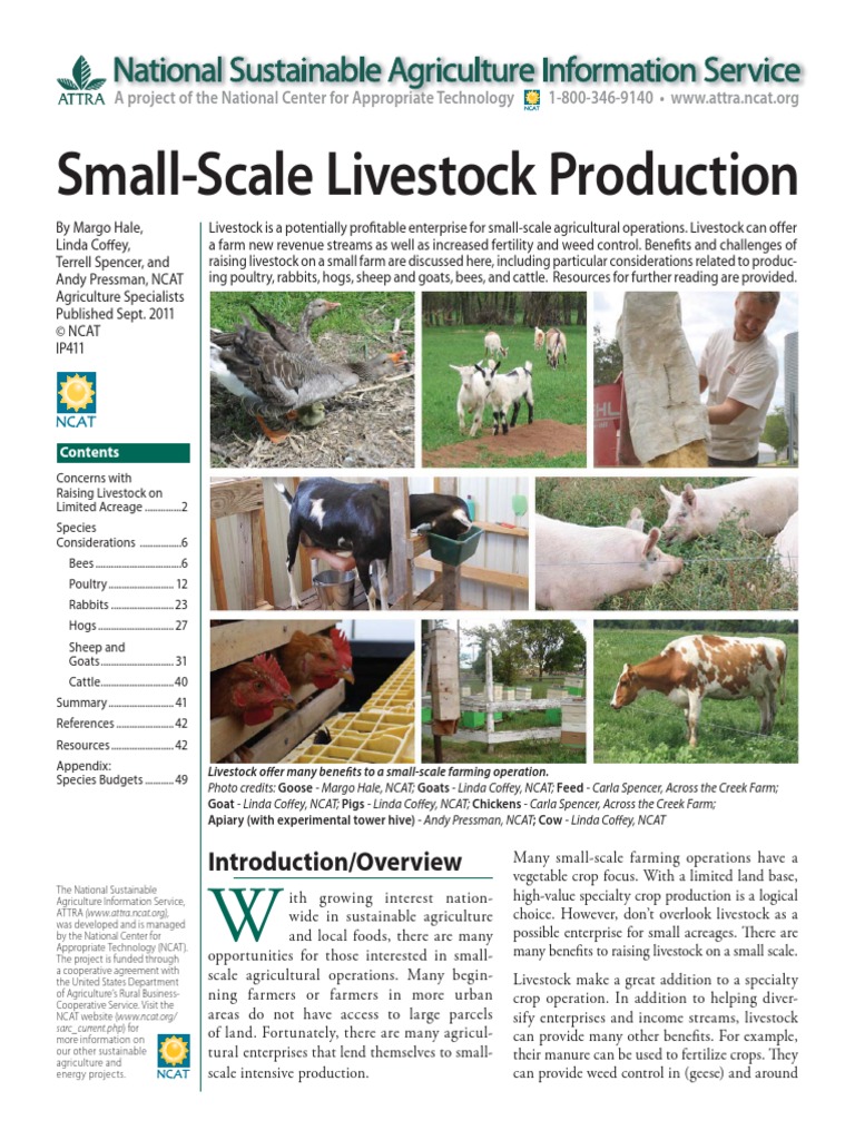 Small-Scale Livestock Production: Introduction/Overview | PDF ...