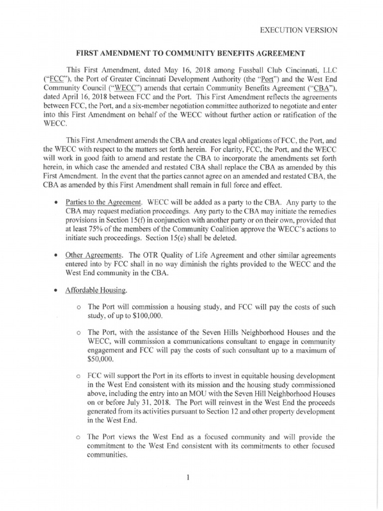 Community Benefits Agreement | PDF | Sports