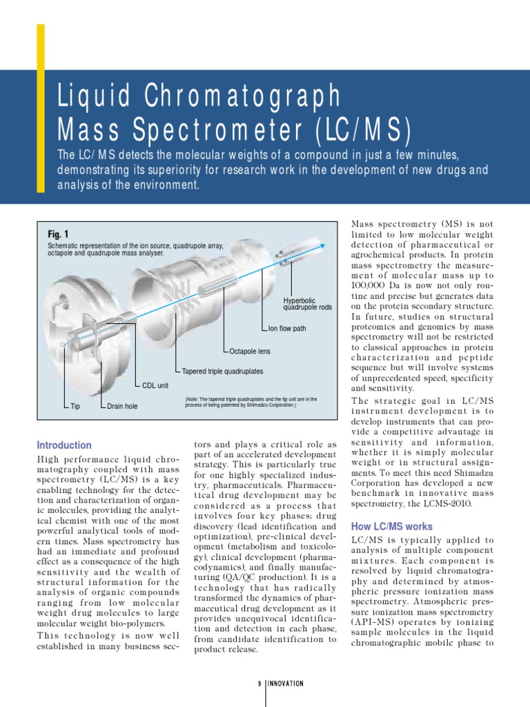 Liquid Chromatograph Mass Spectrometer (LC / M S) | PDF | Mass Spectrometry | Liquid ...
