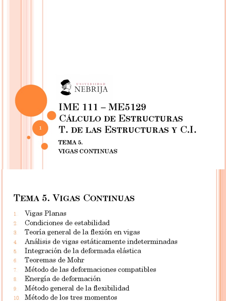 Estructuras Tema 5. Vigas Continuas | PDF | Doblar | Elasticidad (Física)