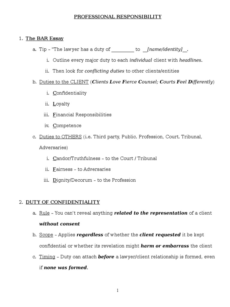 Professional Responsibility Outline | Download Free PDF | Confidentiality | Lawyer