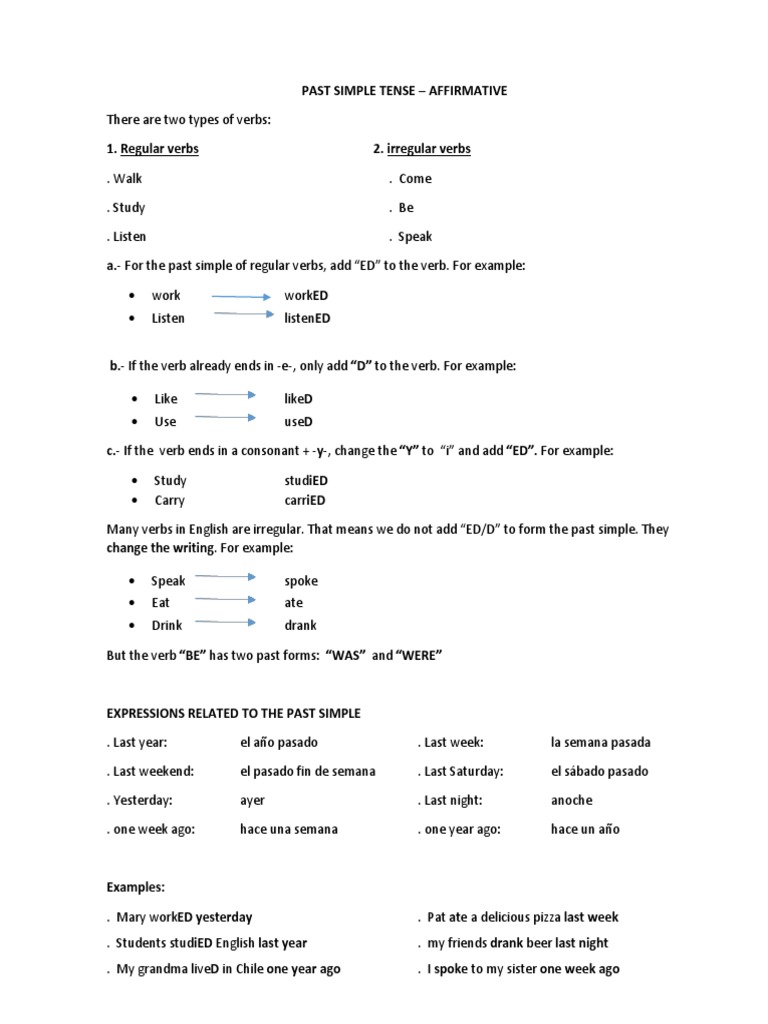 Past Simple Affirmative | PDF | Onomastics | Verb