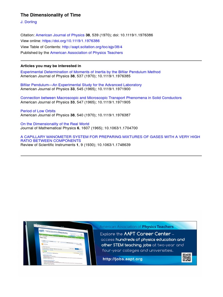 Dimension of Time | PDF