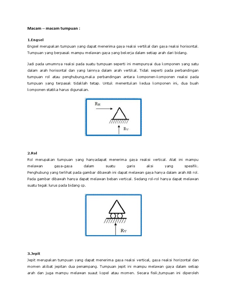 Macam-Macam Tumpuan | PDF