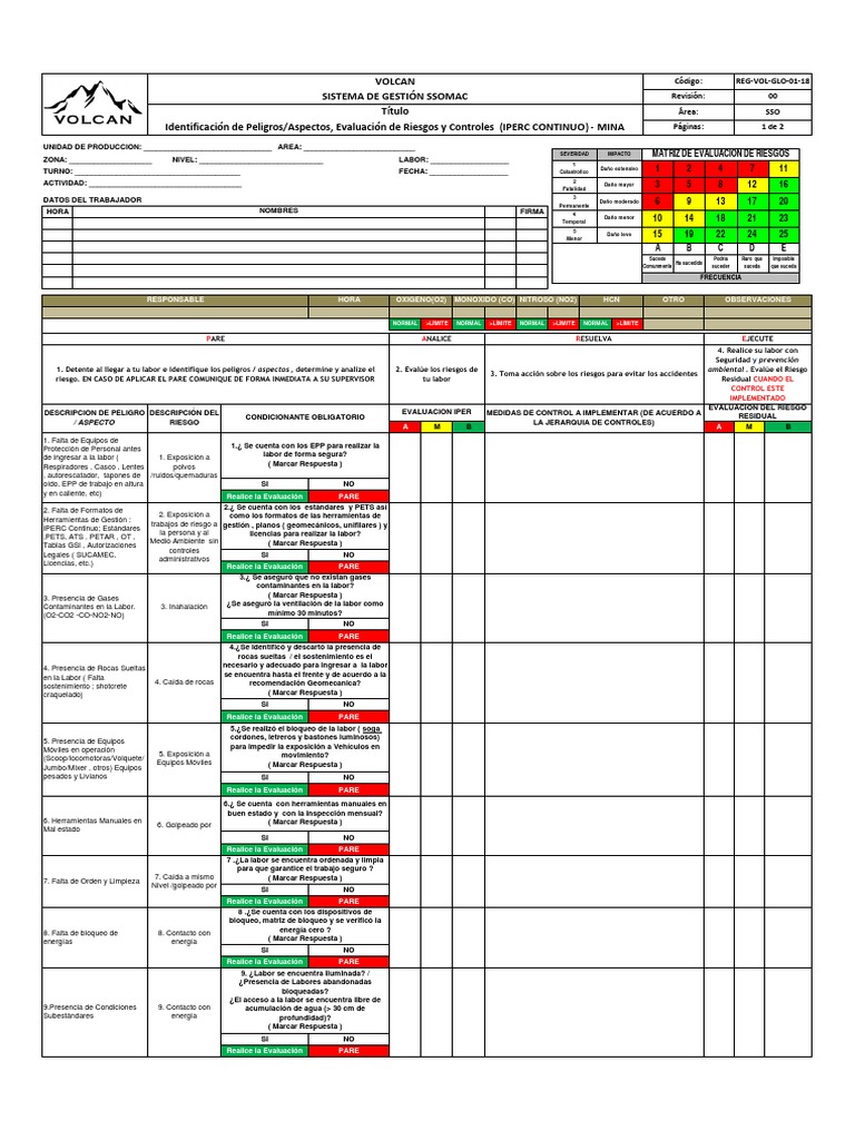 Reg Vol Glo 01 18 Matriz Iperc Continuo Mina | PDF | Contaminación ... Reg Vol Glo 01 18 Matriz Iperc Continuo Mina | PDF | Contaminación ...