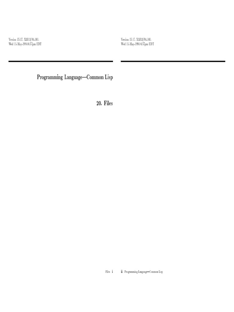 Programming Language - Common Lisp 20. Files | PDF | Parameter (Computer Programming) | Filename