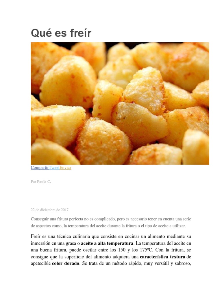 Técnica de Freír: Consejos y Aceites | PDF | Fritura | Comida y bebida